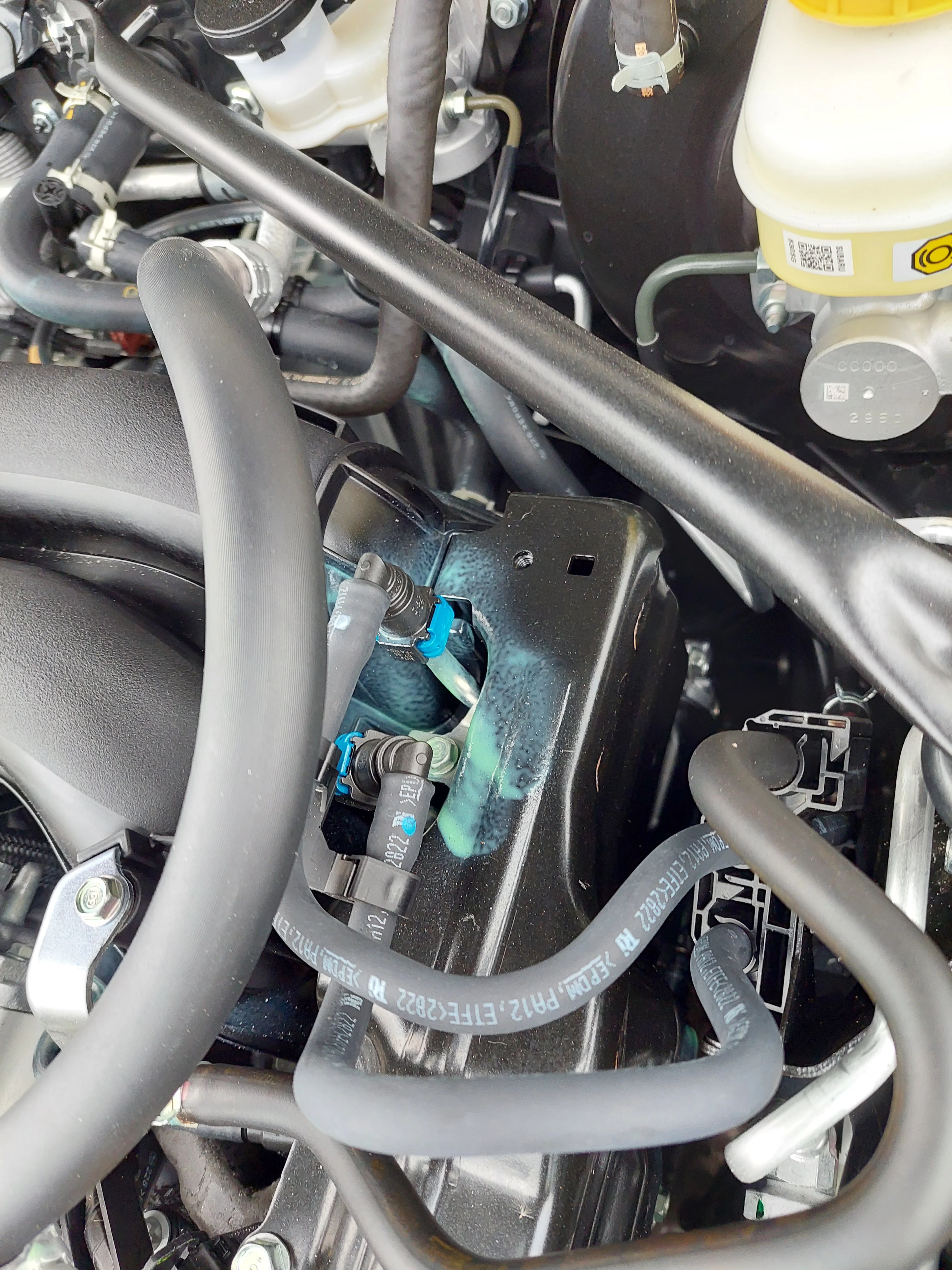 GR86 - Green-blue-ish substance in engine compartment | Toyota GR Forum ...